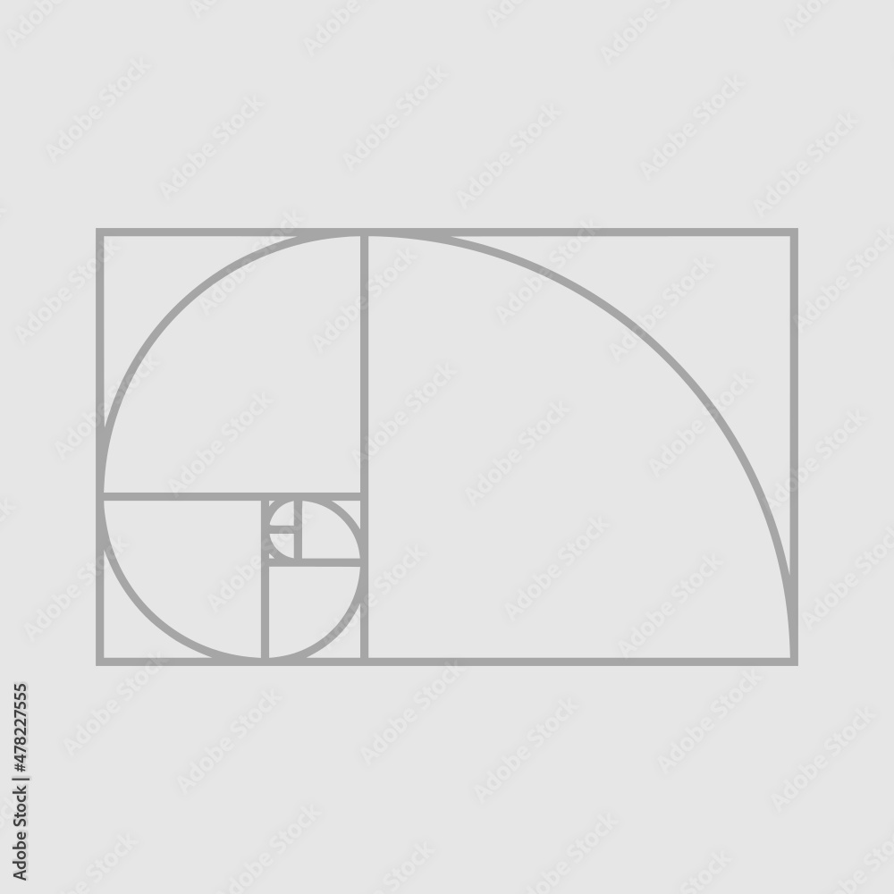 Fibonacci series chart - geometry, mathematics Stock Vector | Adobe Stock