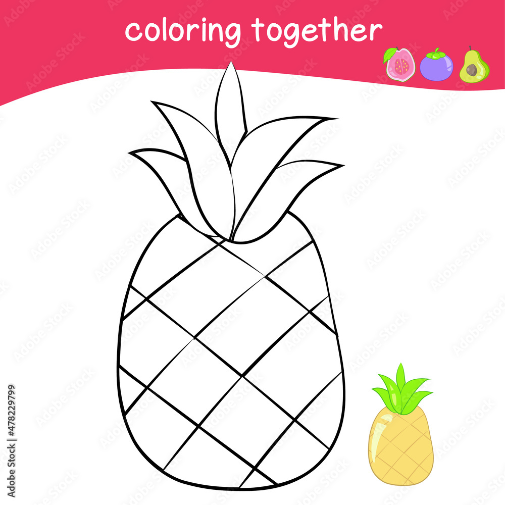Fruit coloring worksheet page. Coloring cute fruit worksheet page ...