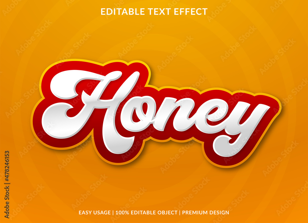 honey text effect template design with bold and abstract style use for ...