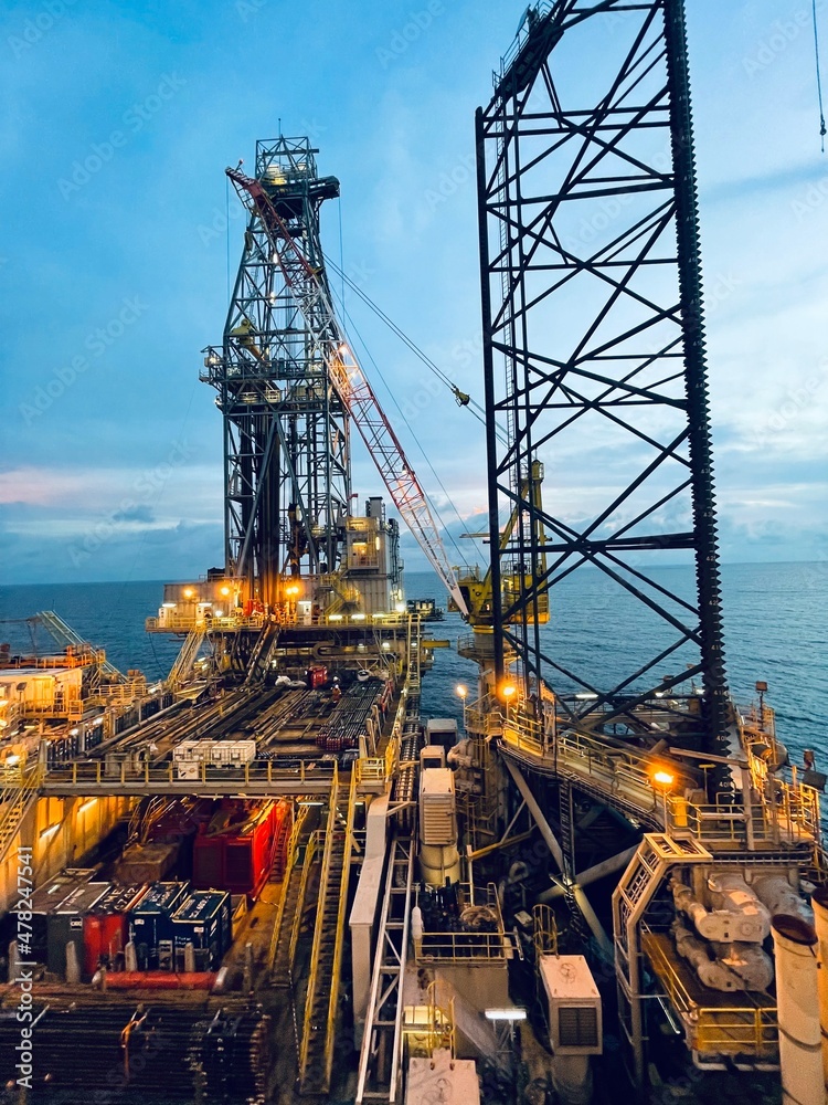 Offshore drilling rig, oil and gas field exploration and production ...