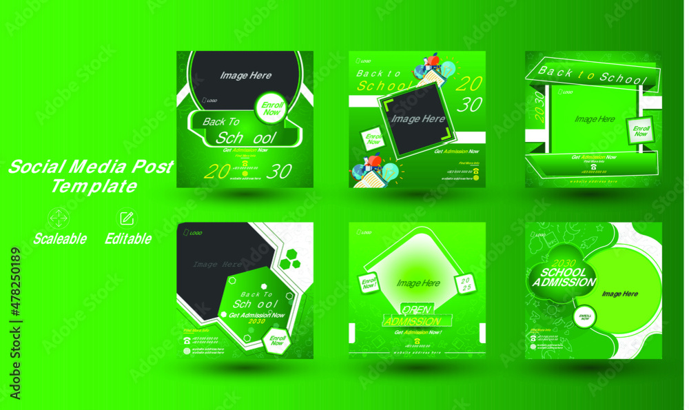 School admission square banner. Suitable for educational banner and ...