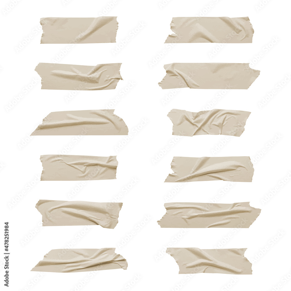 Realistic adhesive tape collection Sticky scotch tape of different ...