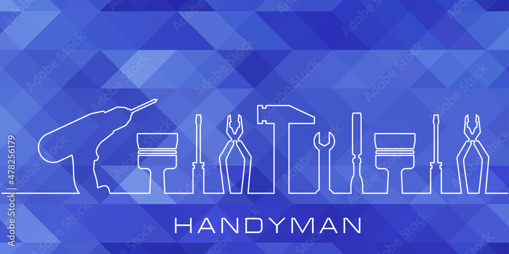 Professional handyman services. Vector banner template with tools ...