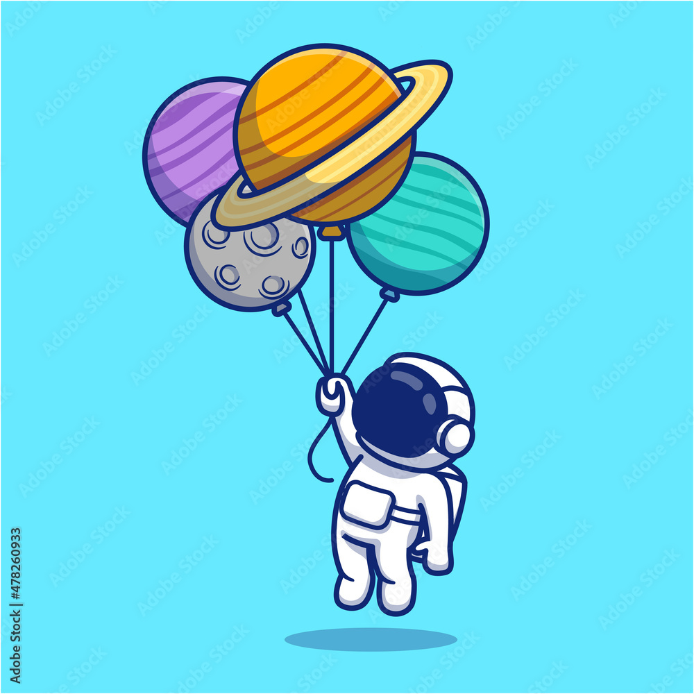 Cute Astronaut Floating With Planets Cartoon Vector Icon Illustration ... Cute Astronaut Floating With Planets Cartoon Vector Icon Illustration ...