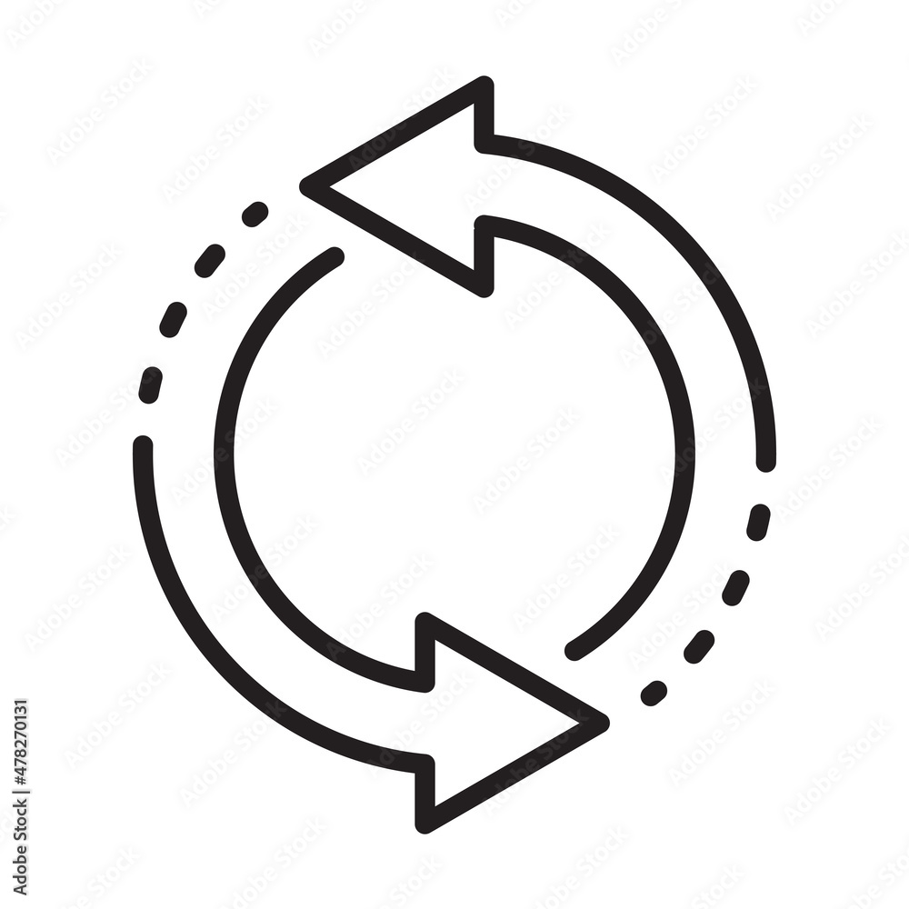 replace icon vector double reverse arrow exchange linear sign for ...