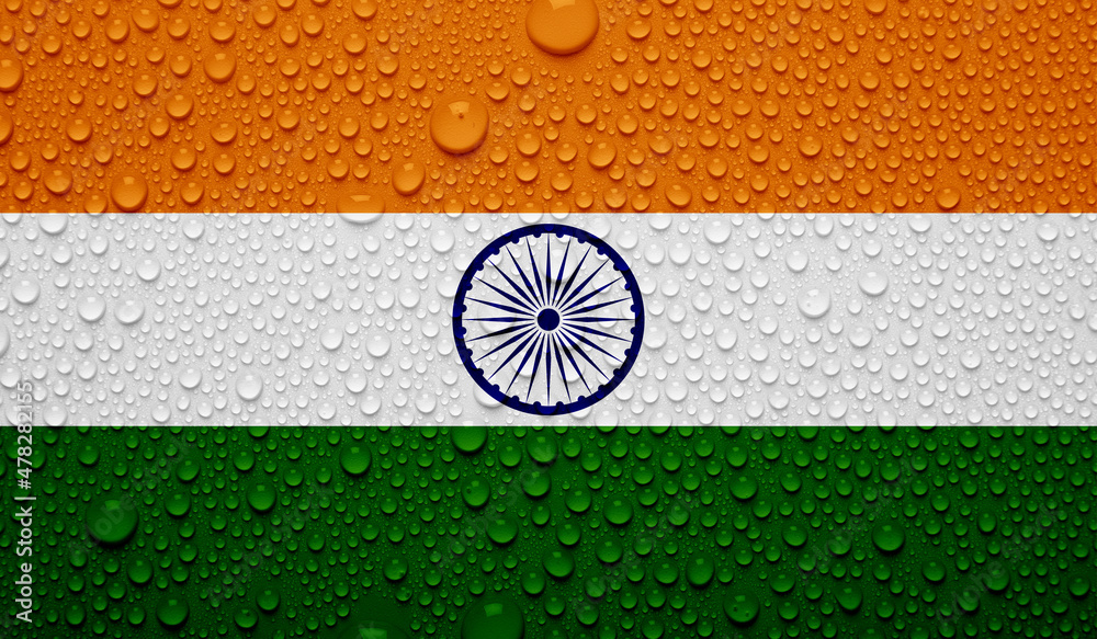 India flag on water texture. 3D image Stock Illustration | Adobe Stock