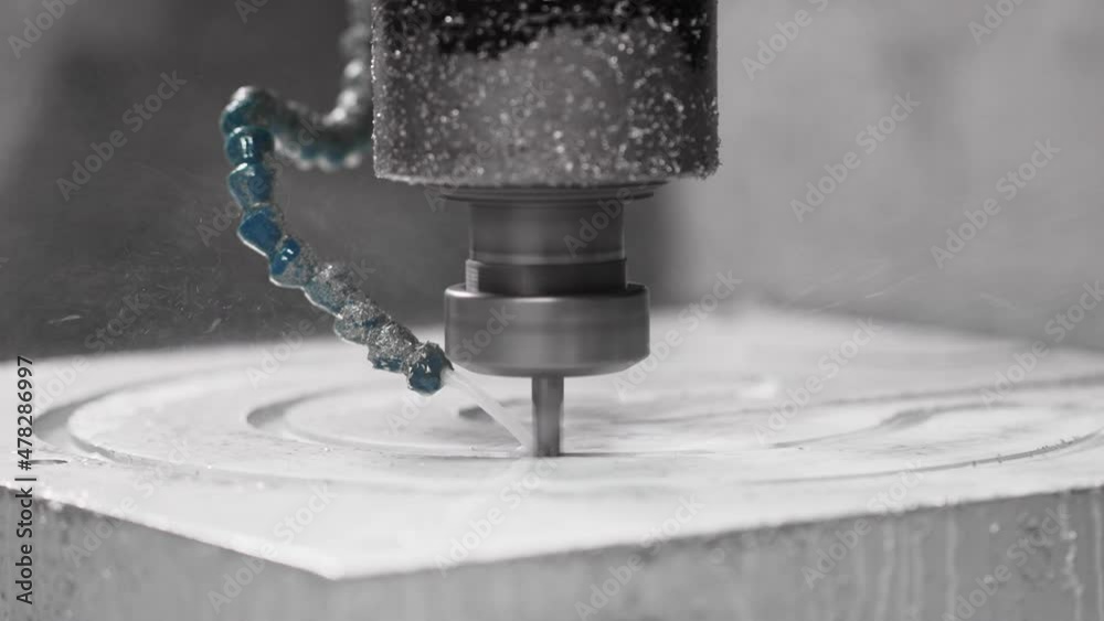 Time-lapse capture of aluminum casting by CNC lathe. High tech micro ...
