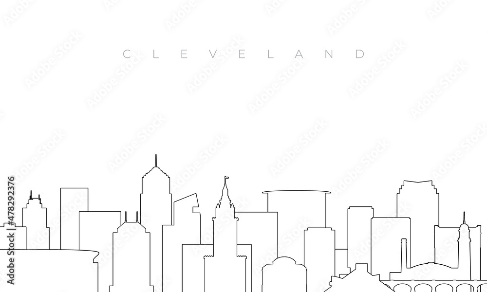 Outline Cleveland skyline. Trendy template with Cleveland city ...
