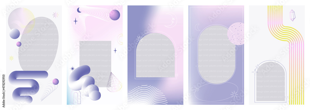 Template for instagram, social media collection. Vertical background ...