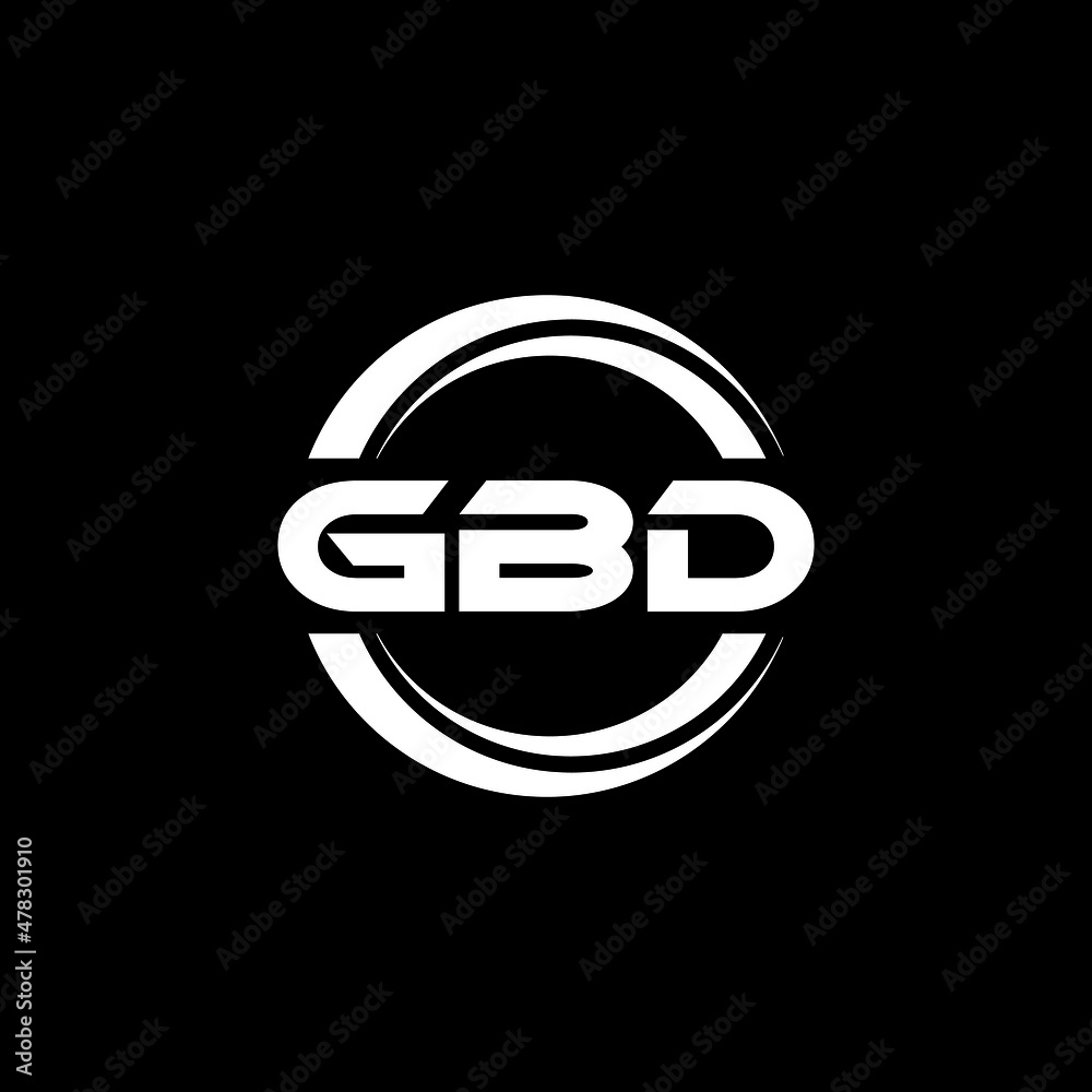 GBD letter logo design with black background in illustrator, vector ...
