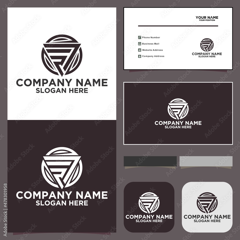 RJ letter triangle logo design. RJ letter monogram in with circle shape ...