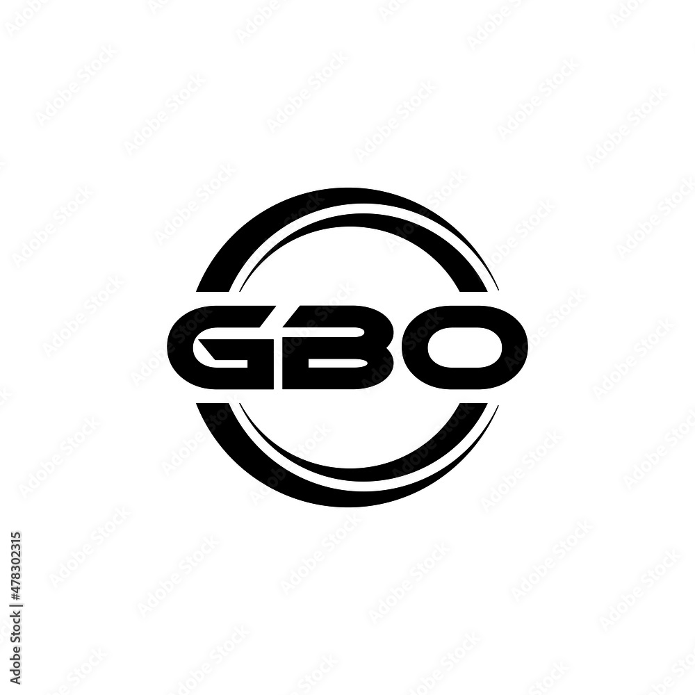 GBO letter logo design with white background in illustrator, vector ...