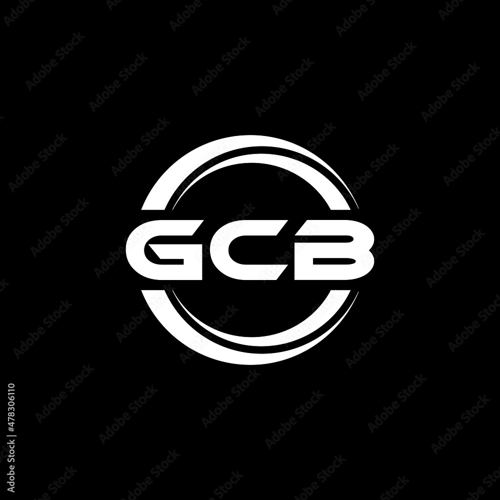 GCB letter logo design with black background in illustrator, vector ...