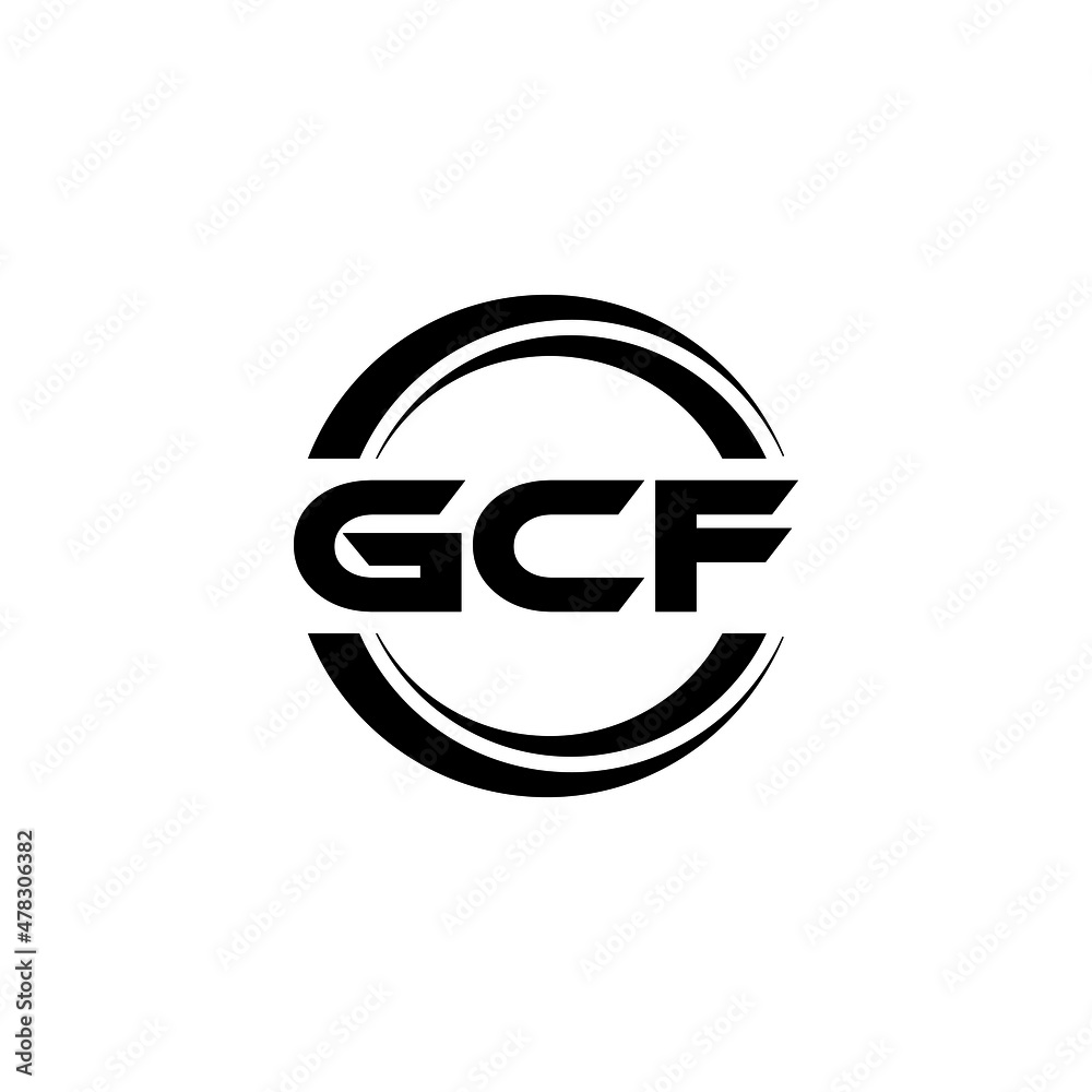GCF letter logo design with white background in illustrator, vector ...