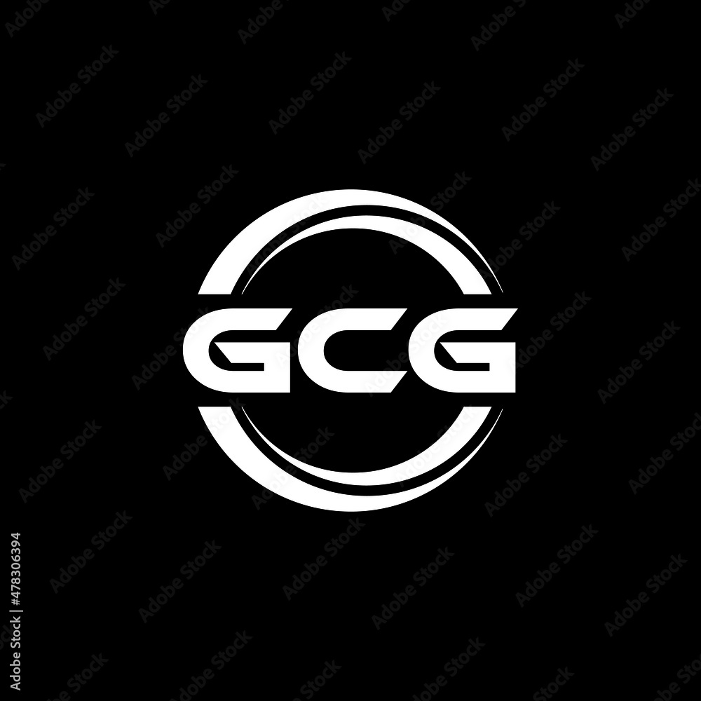 GCG letter logo design with black background in illustrator, vector ...