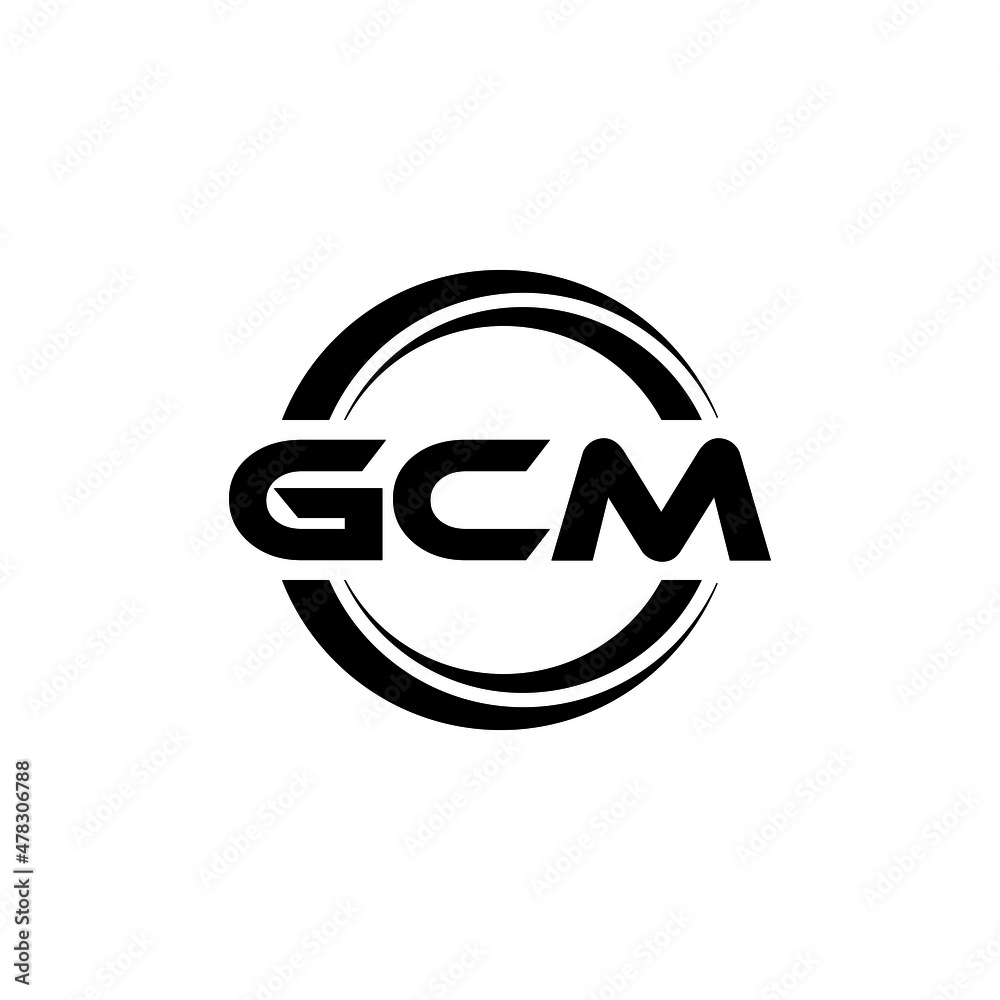 GCM letter logo design with white background in illustrator, vector ...