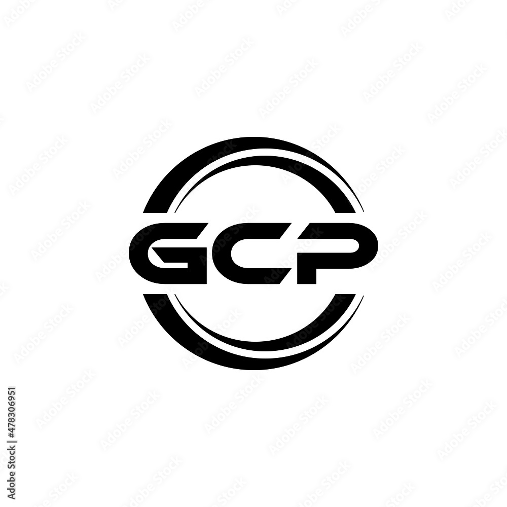 GCP letter logo design with white background in illustrator, vector ...
