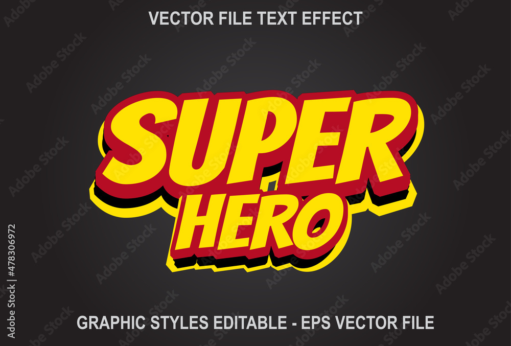 yellow superhero text effect. design for templates. Stock Vector ...