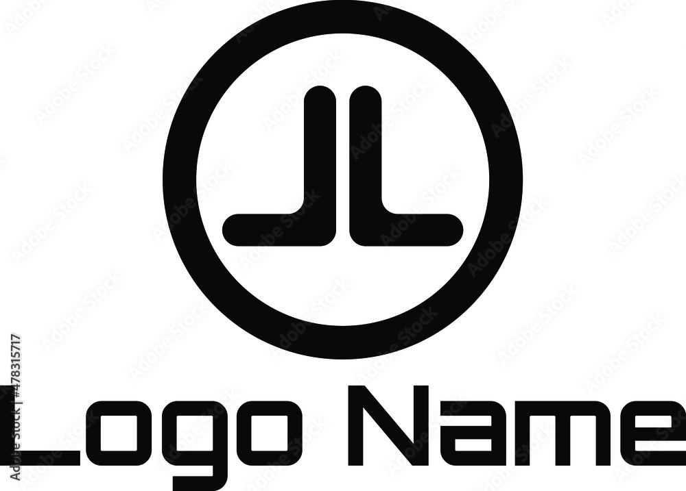 Initial letter L LL minimalist art logo, gold color on black background ...