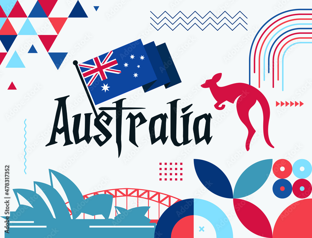 Australia day banner design for 26 January. Abstract geometric banner ...