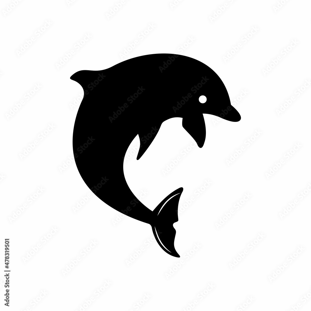 Dolphin Under water logo design Stock Vector | Adobe Stock