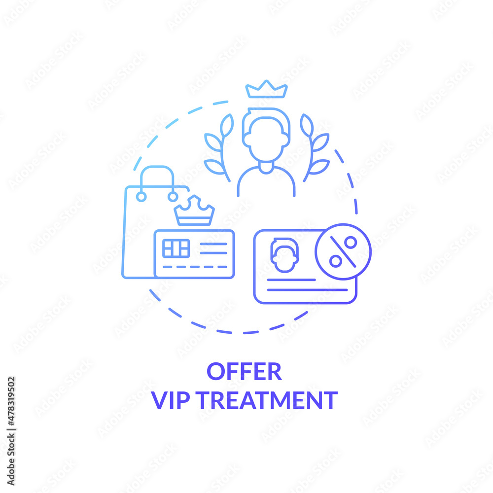 Vecteur Stock Offer vip treatment blue gradient concept icon. Exclusive ...