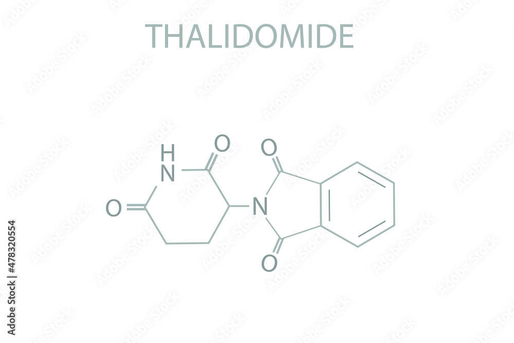 Thalidomide molecular skeletal chemical formula. Stock Vector | Adobe Stock