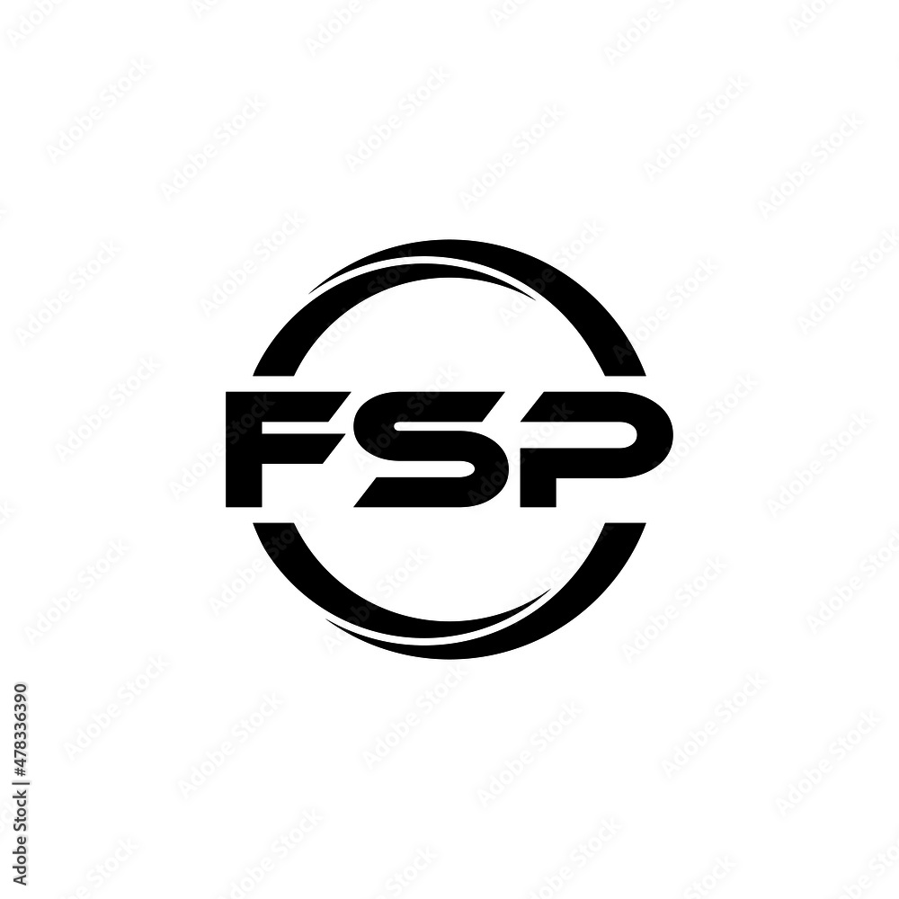 FSP letter logo design with white background in illustrator, vector ...