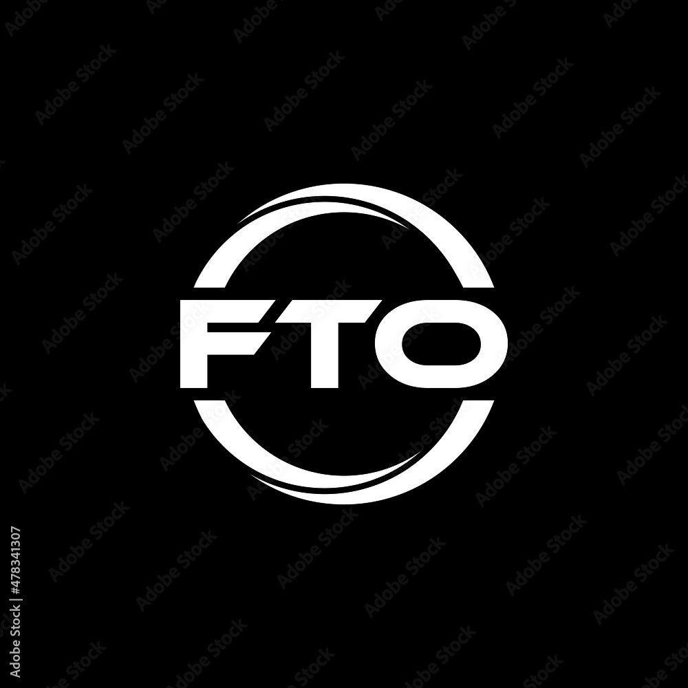 FTO letter logo design with black background in illustrator, vector ...