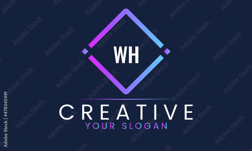 WH letter logo design, Letter HW logo design, WH logo, HW logo Stock ...