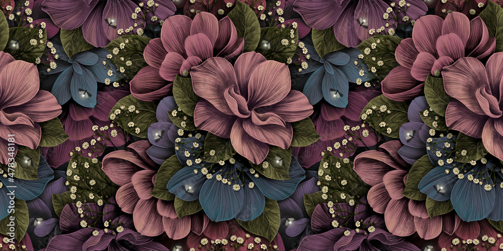 Seamless Vintage Flower Garden Pattern Background | Best Flower Site