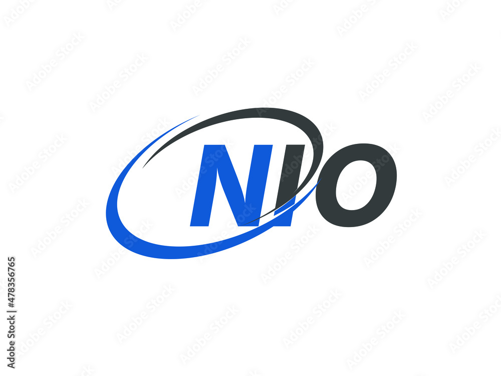 NIO letter creative modern elegant swoosh logo design Stock Vector ...