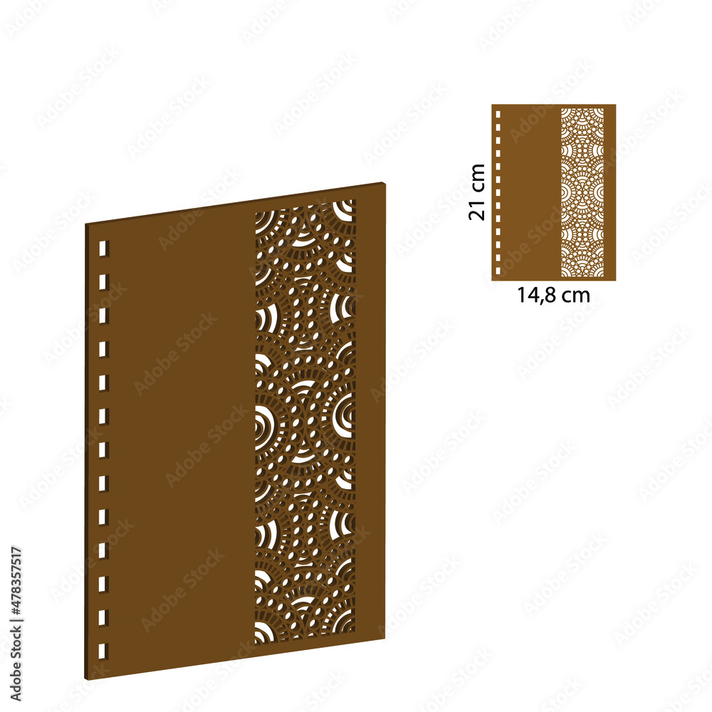 Wooden Notebook with Wood Art laser cut. A5 Spiral Notebook with Wooden ...