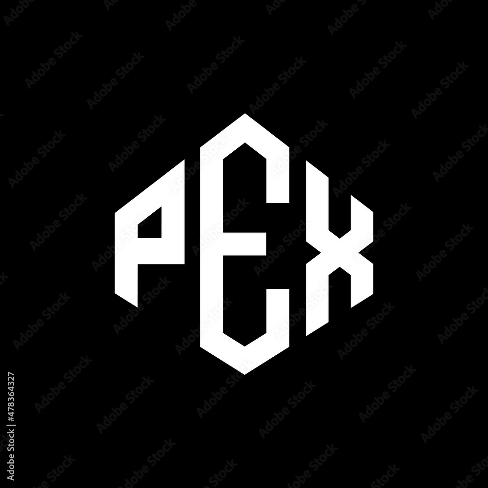 PEX letter logo design with polygon shape. PEX polygon and cube shape ...