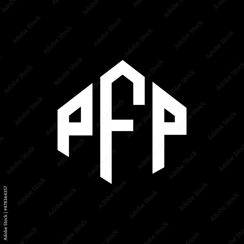 PFP letter logo design with polygon shape. PFP polygon and cube shape ...