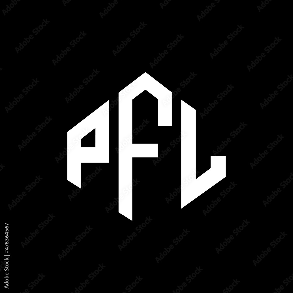 PFL letter logo design with polygon shape. PFL polygon and cube shape ...