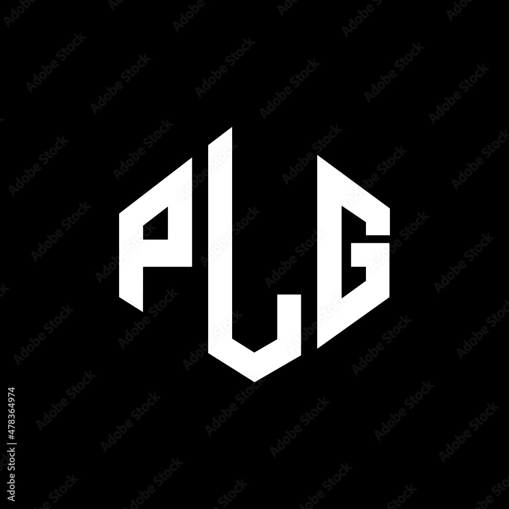 PLG letter logo design with polygon shape. PLG polygon and cube shape ...