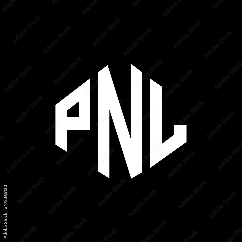 PNL letter logo design with polygon shape. PNL polygon and cube shape ...