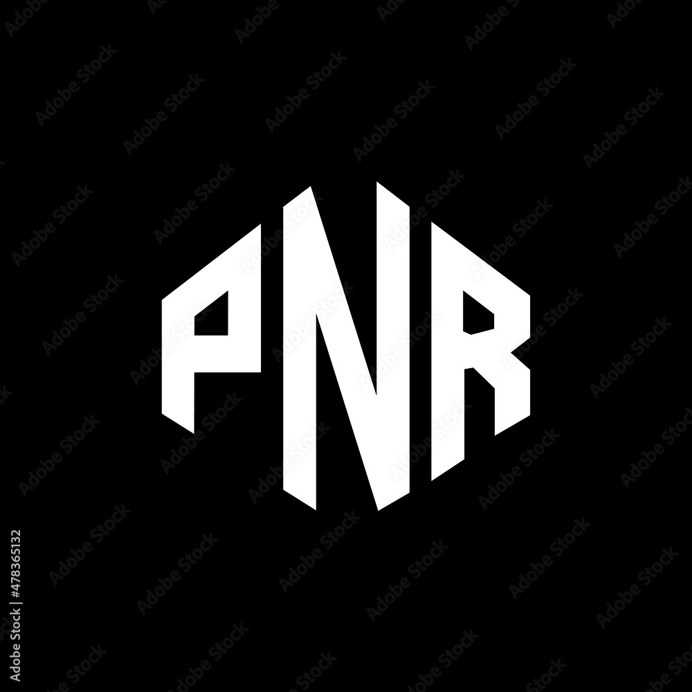 PNR letter logo design with polygon shape. PNR polygon and cube shape ...