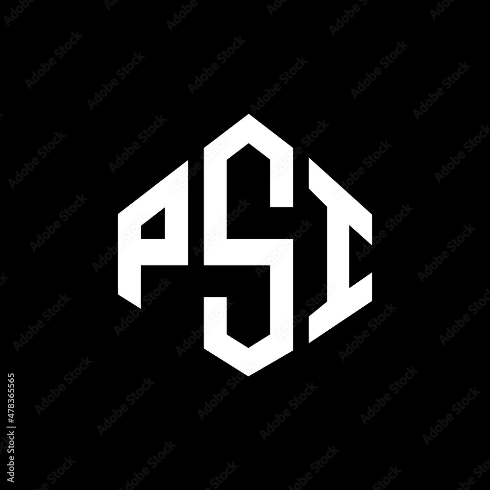 PSI letter logo design with polygon shape. PSI polygon and cube shape ...