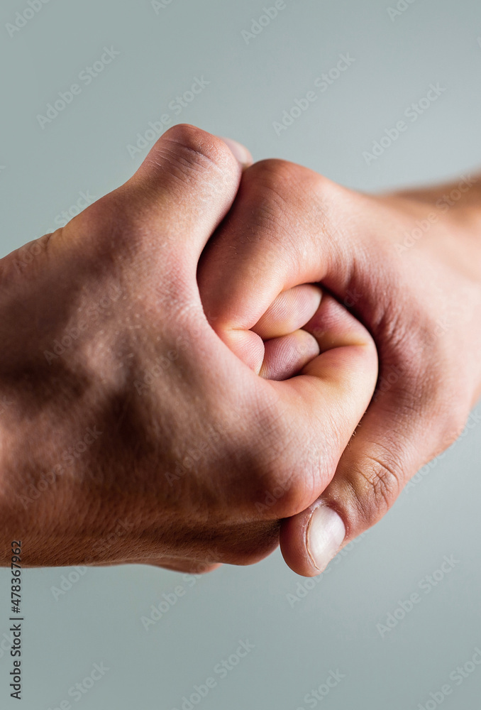 Two hands, isolated arm, helping hand of a friend. Handshake, arms ...