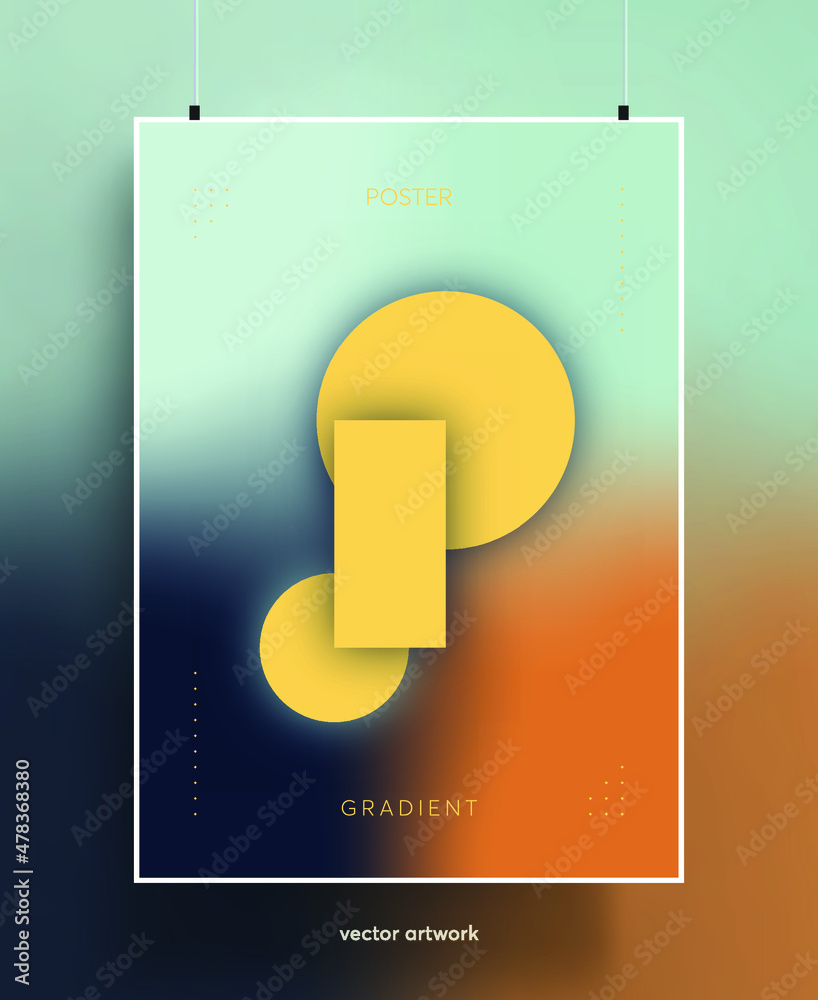 Poster covers with color vibrant gradient background. Trendy modern ...