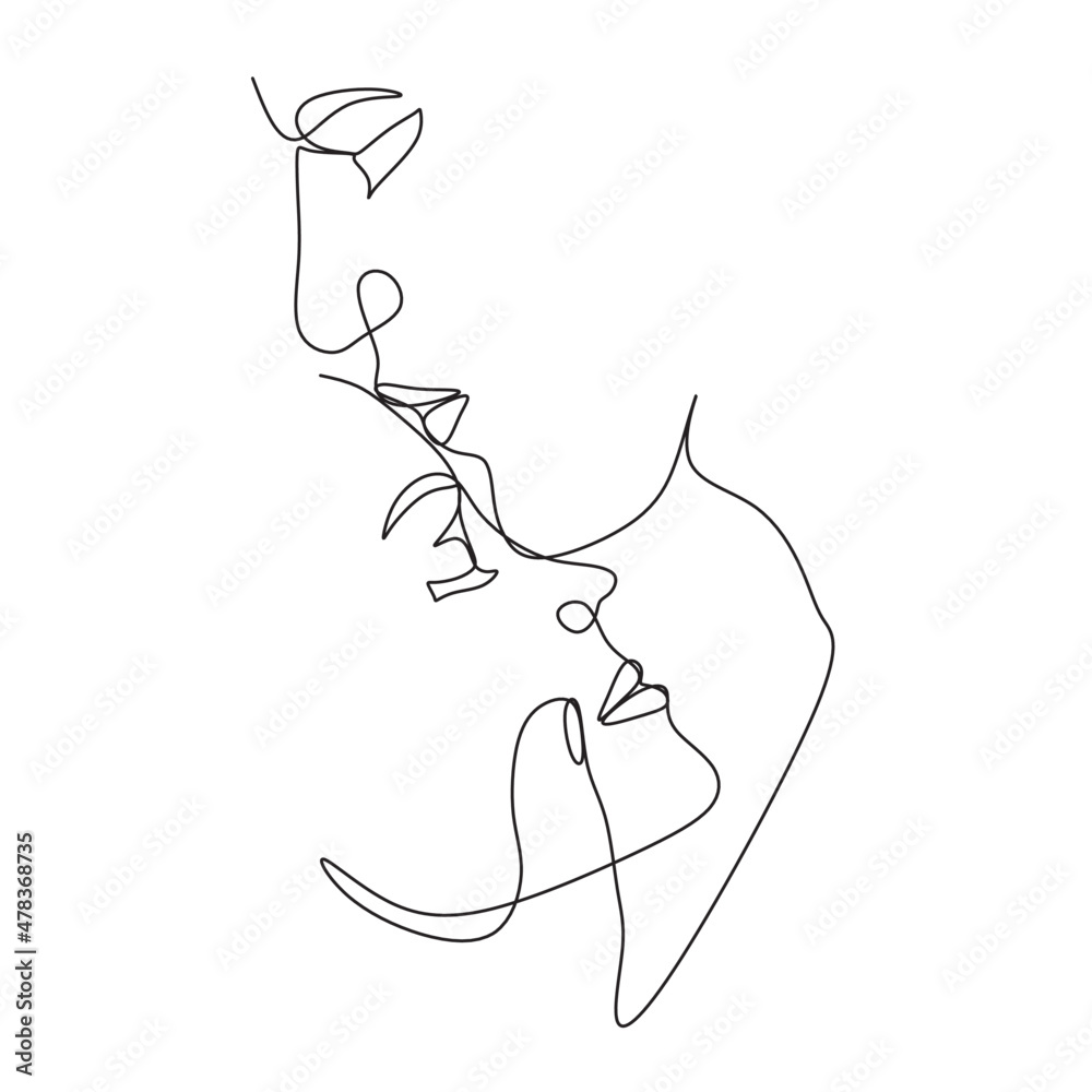 Line Art Men And Woman One Line Art Couple Line Art Men And Woman