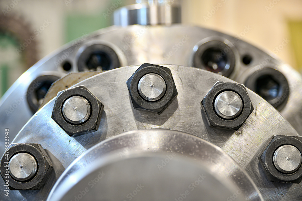 Bolt and nut connection of mating parts in mechanical engineering ...