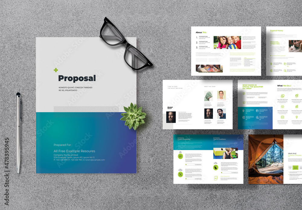 Kids Summer Camp Project Proposal Layout Stock Template | Adobe Stock