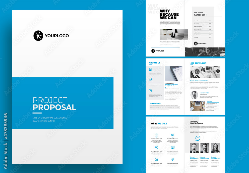 Great Mobile App Project Proposal Layout Stock Template | Adobe Stock