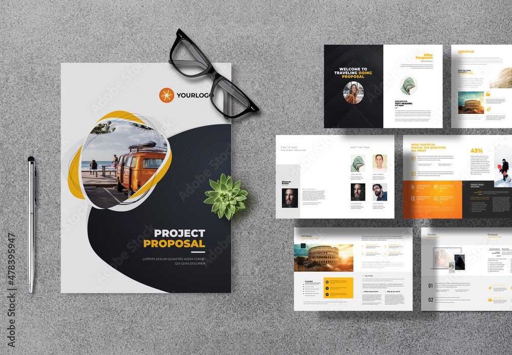 Travel Creative Minimal Project Proposal Stock Template | Adobe Stock