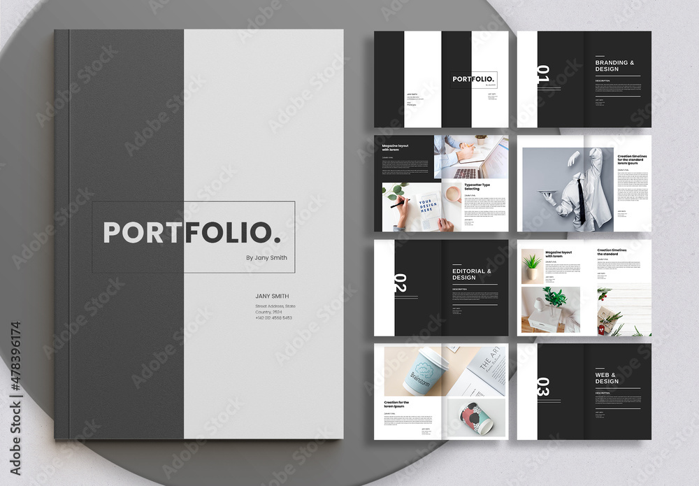 Clean Portfolio Layout Stock Template | Adobe Stock