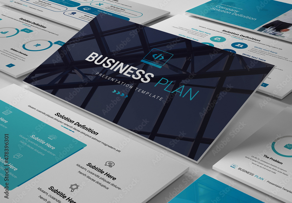 Business Plan Presentation Layout Stock Template | Adobe Stock