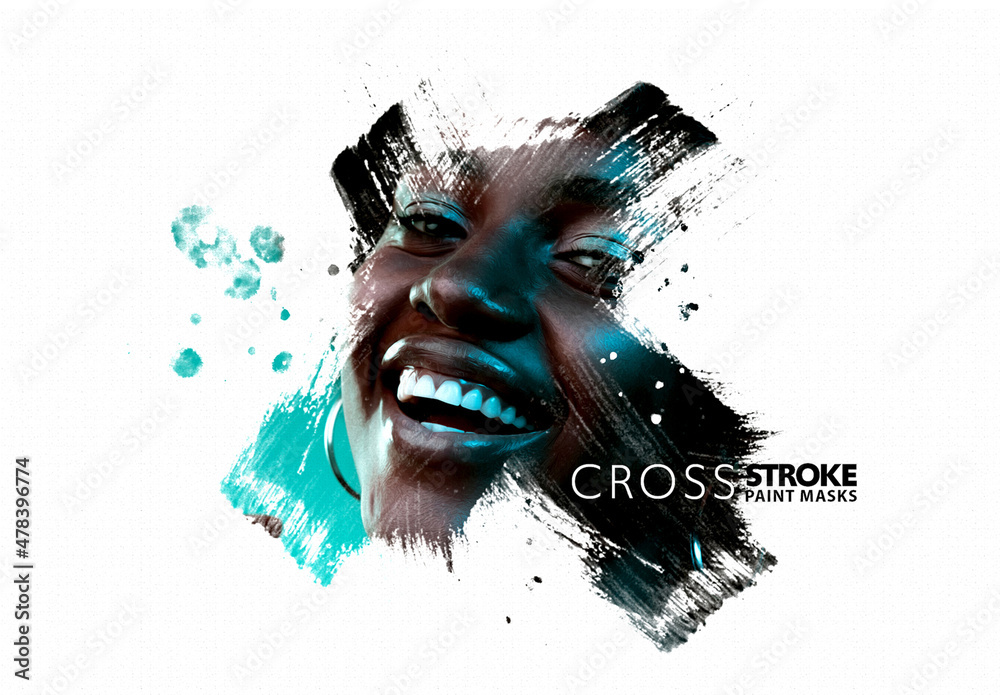 Crossed Paint Stroke Portrait Stock Template | Adobe Stock